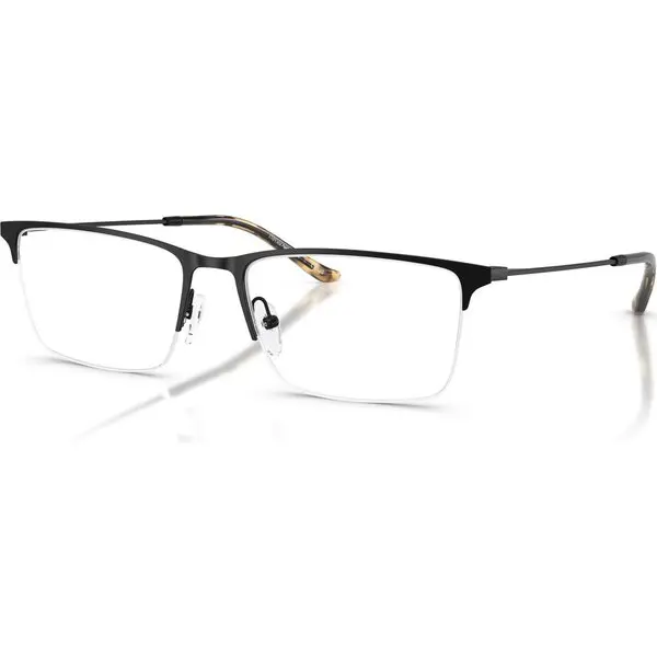 Emporio Armani 57mm Rectangle Optical Glasses - Black
