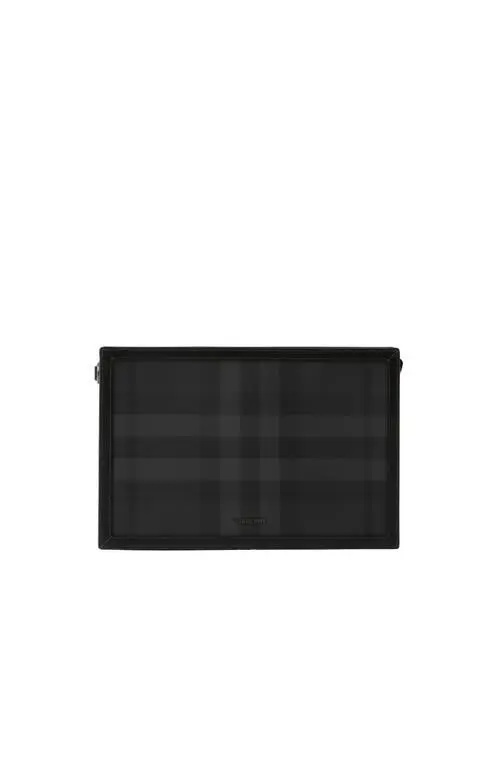 Burberry Check Zip Pouch - Charcoal