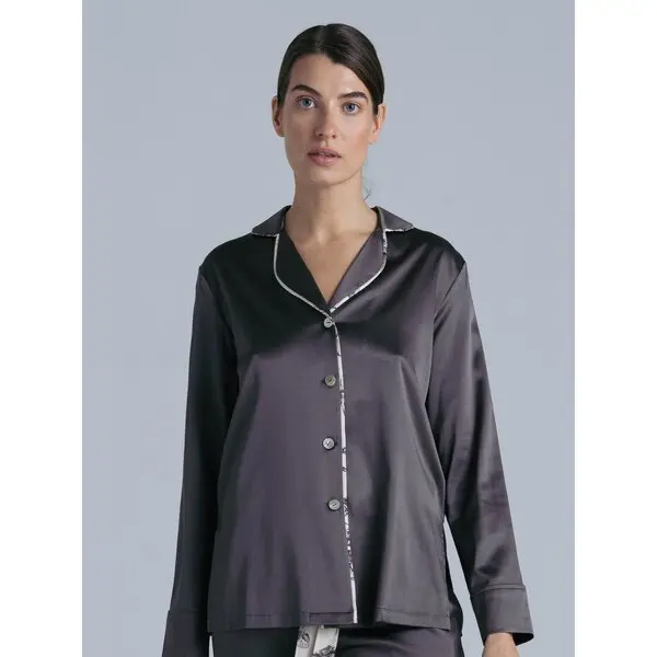 ALAS Themis Silk Sleep Shirt - Magic Grey