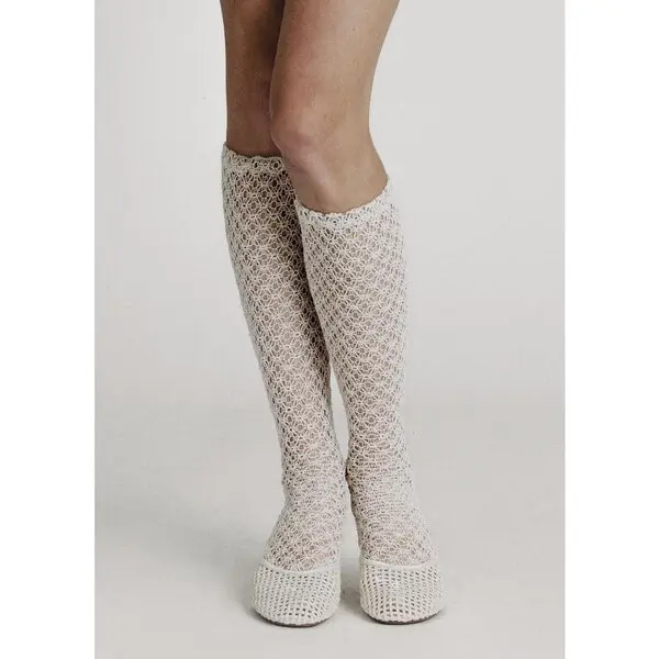 ALAS Lace Knee High Socks - Off White