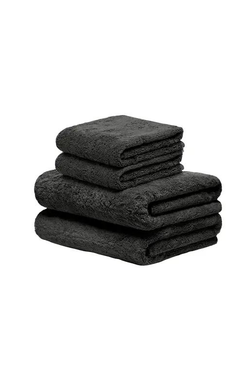ITALIC Serene Ultraplush Collection Bath Essentials- 2 Bath Towels And 2 Hand Towels - Charcoal