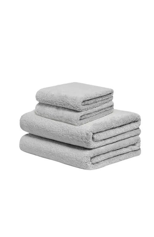 ITALIC Serene Ultraplush Collection Bath Essentials- 2 Bath Towels And 2 Hand Towels - Light Gray