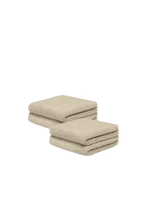 ITALIC Serene Ultraplush Collection Bath Essentials- Washcloths 4 Pack - Sand