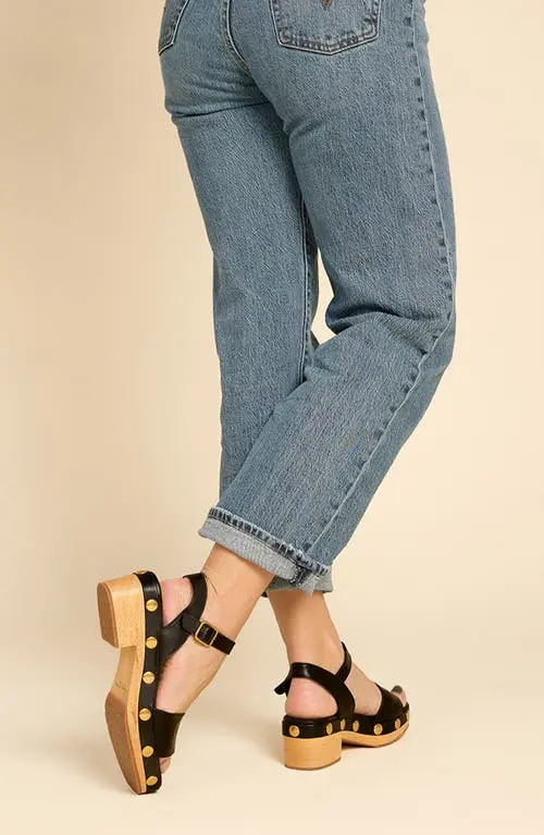 Charlotte Stone Allie Clog Sandal - Black Stud