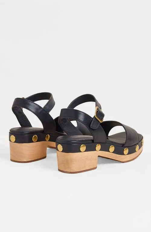Charlotte Stone Allie Clog Sandal - Black Stud
