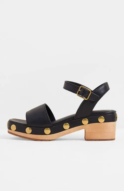Charlotte Stone Allie Clog Sandal - Black Stud