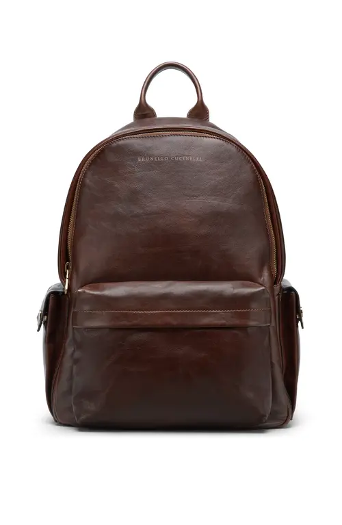 Brunello Cucinelli Calfskin Backpack - Burgundy