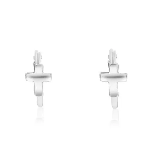 DONATELLO GIAN Sterling Mini Cross Huggie Earrings