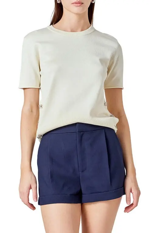 Endless Rose Side Bow Short Sleeve Sweater