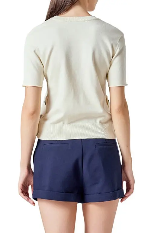 Endless Rose Side Bow Short Sleeve Sweater