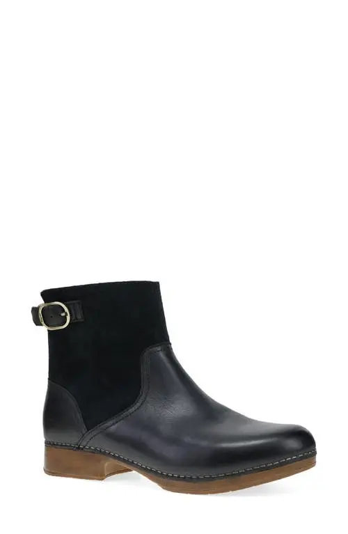 Dansko Monique Bootie - Black Burnished Calf