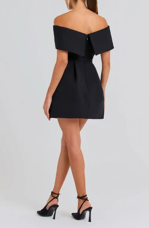 NADINE MERABI Harper Belted Mini Dress - Black