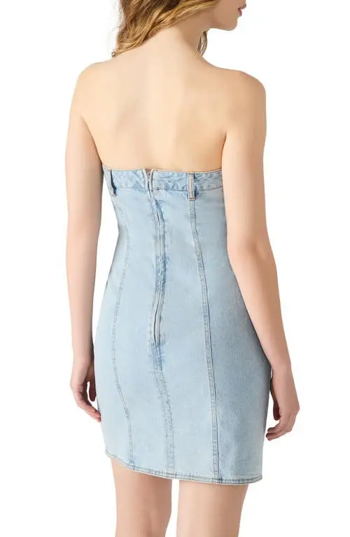 Steve Madden Rosette Strapless Denim Mini Dress