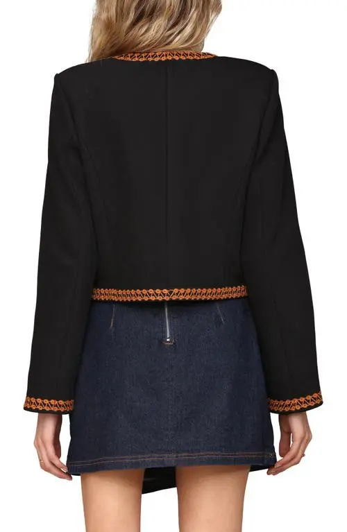 Avec Les Filles Embroidered Collarless Jacket