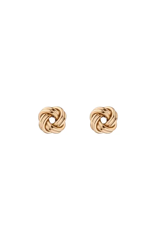 AURATE Gold Knot Stud Earrings - 14k Gold