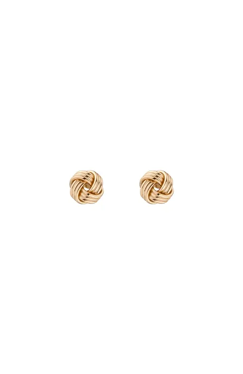 AURATE Gold Knot Stud Earrings - 14k Yellow Gold