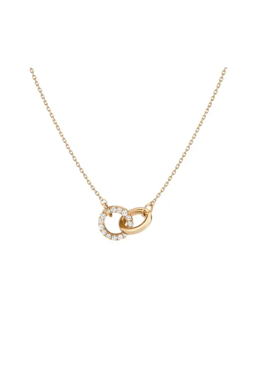 AURATE Diamond Connection Necklace - Yellow Gold