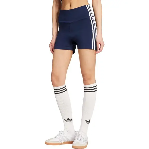 Adidas 3-stripes Booty Bike Shorts - Night Indigo/white