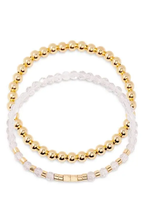BROOK & YORK Makenna Set Of 2 Birthstone Beaded Stretch Bracelets - Gold/apr