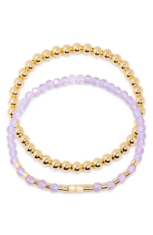 BROOK & YORK Makenna Set Of 2 Birthstone Beaded Stretch Bracelets - Gold/june