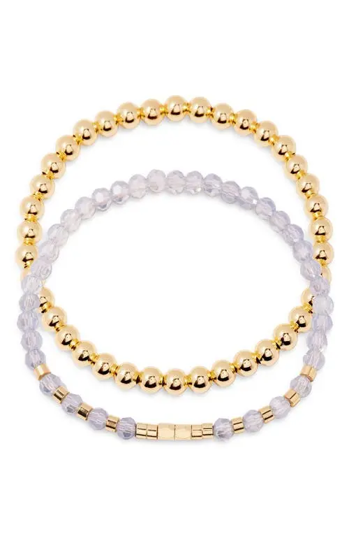 BROOK & YORK Makenna Set Of 2 Birthstone Beaded Stretch Bracelets - Gold/mar