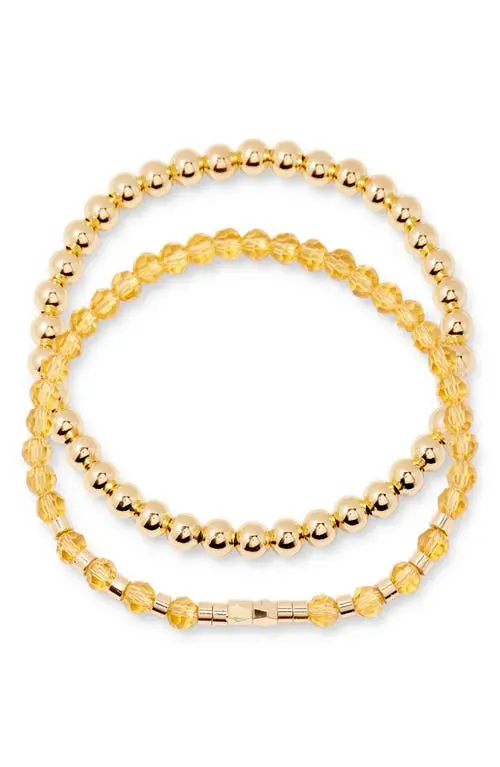 BROOK & YORK Makenna Set Of 2 Birthstone Beaded Stretch Bracelets - Gold/nov