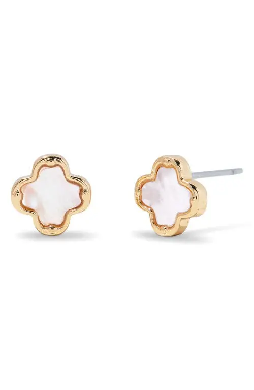 BROOK & YORK Chatham Clover Mother-of-pearl Stud Earrings - Gold