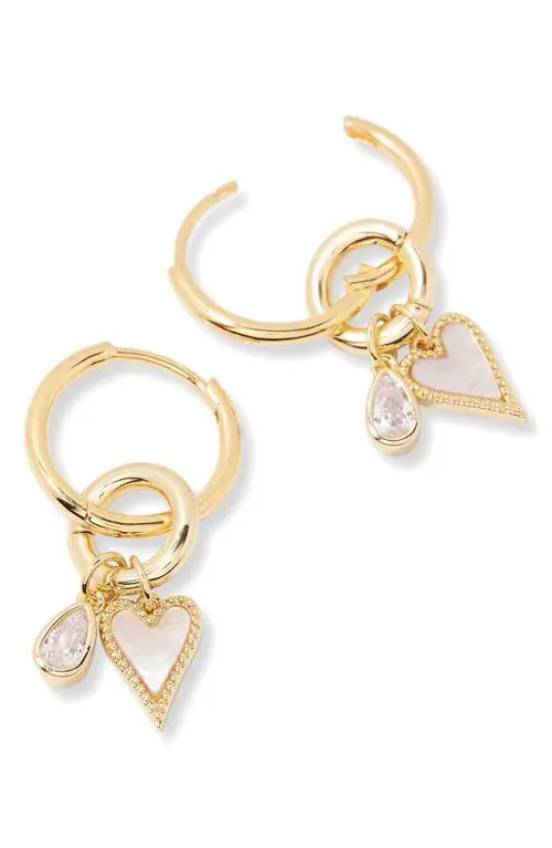 BROOK & YORK Maddie Heart Charm Hoop Earrings
