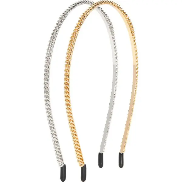 Tasha Assorted Chain Headbands 2 Pack - Gold Silver