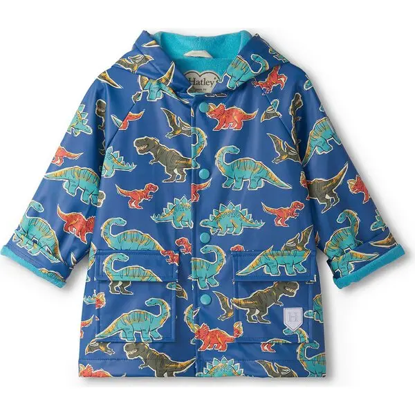HATLEY Dino Roar Waterproof Hooded Raincoat - Star Sapphire