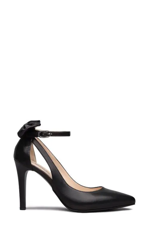 NEROGIARDINI Bow Ankle Strap Pump - Black