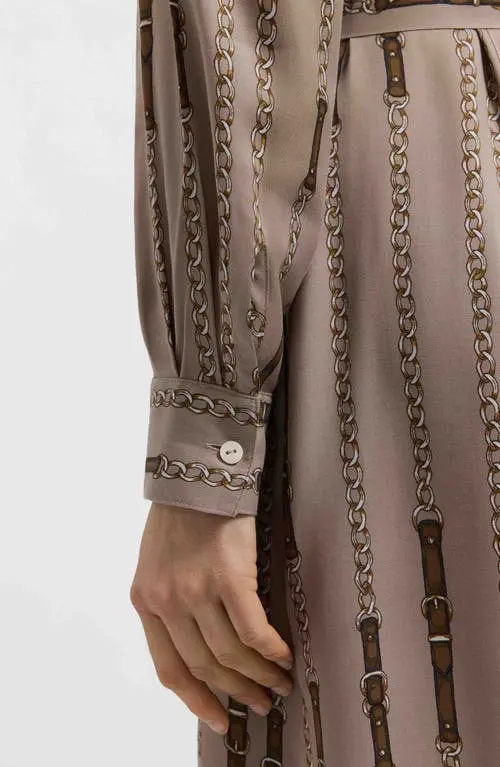 Foxcroft Fiona Chain Stripe Belted Shirtdress