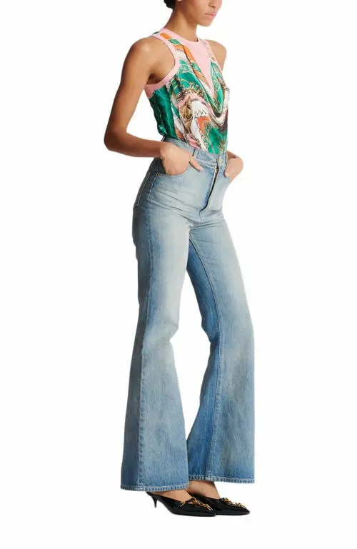 Balmain Flared-fit Denim Jeans - Blue