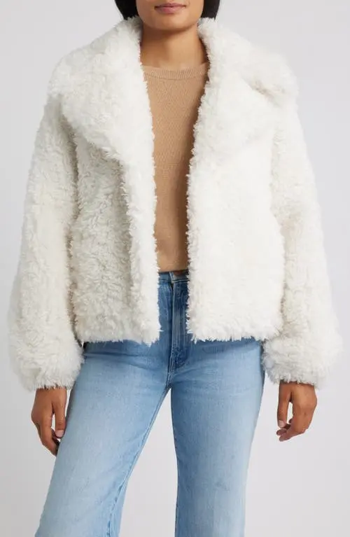 Sam Edelman Short Faux Fur Jacket - White