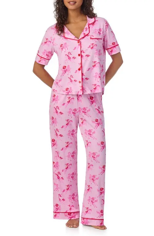 ROOM SERVICE Print Pajamas - Pink Print