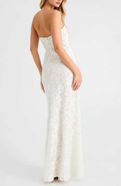 HELSI Lindsey Sequin Lace Strapless Gown