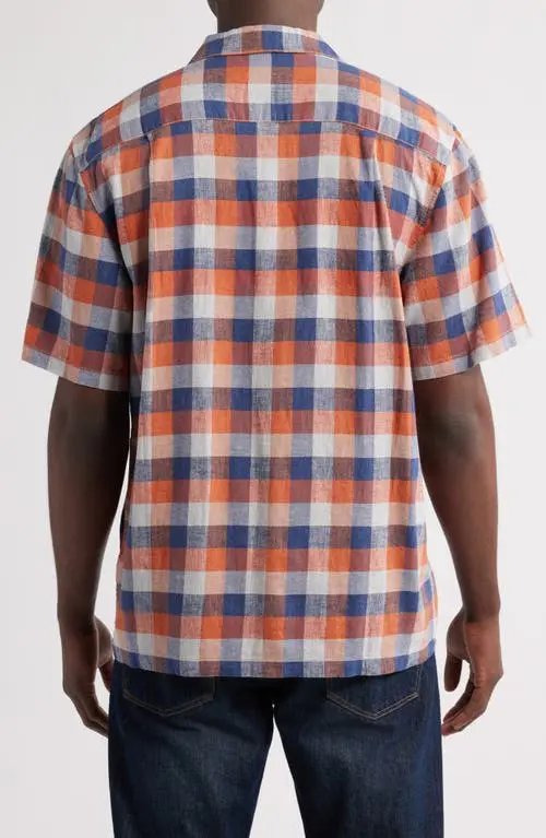 Pendleton Plaid Linen Blend Camp Shirt
