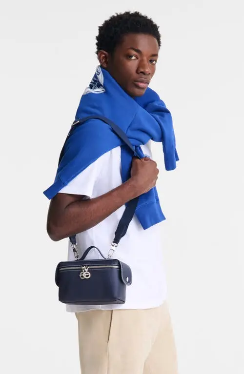 Longchamp Le Pliage Xtra Worker Leather Toolkit Train Case In Navy