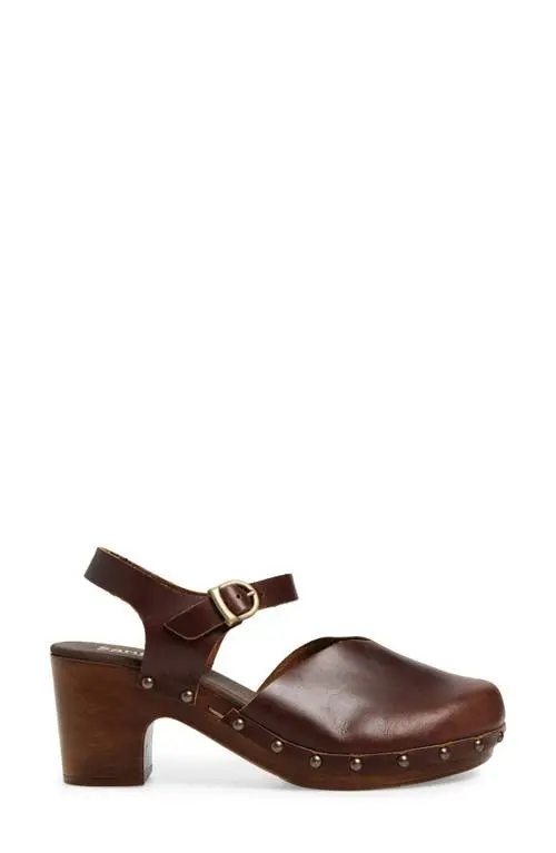 SANITA Solaima Ankle Strap Clog - Brown