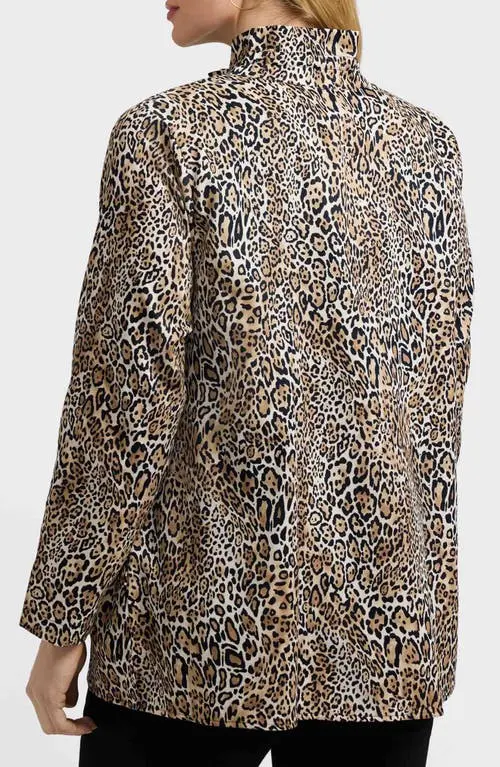Foxcroft Carolina Leopard Print Cotton Sateen Shirt
