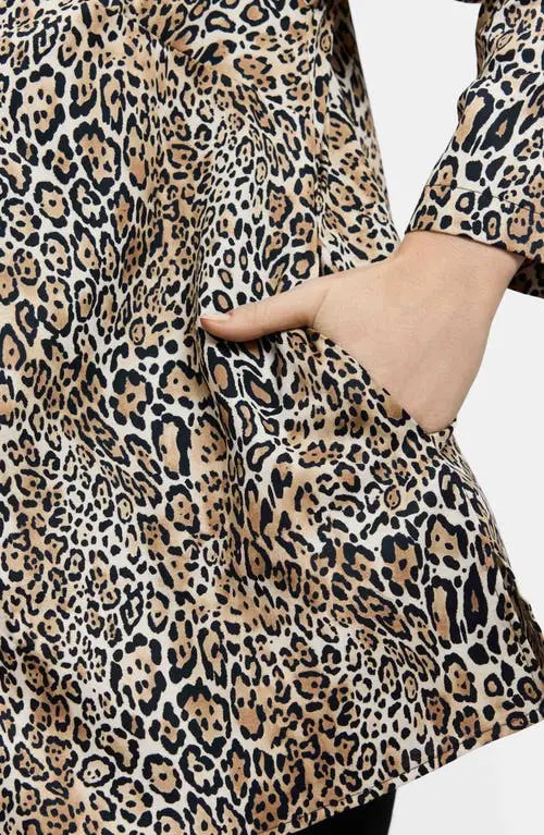 Foxcroft Carolina Leopard Print Cotton Sateen Shirt