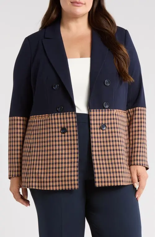 TAHARI ASL Color Block Blazer - New Navy Ginger