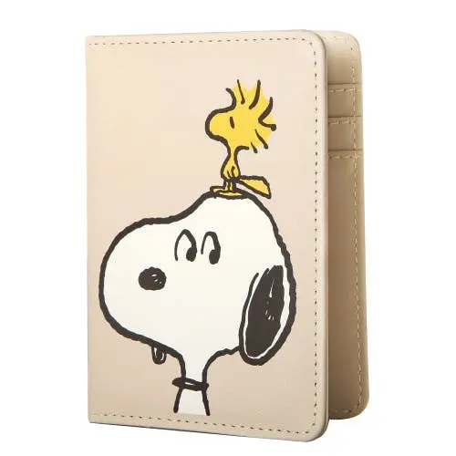 PEANUTS Snoopy Woodstock Passport Holder - Beige