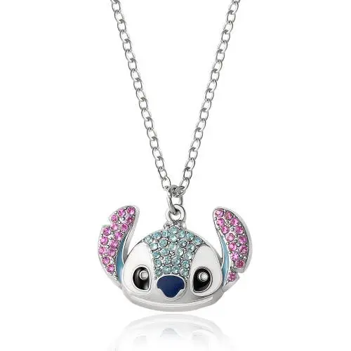 Disney Lilo And Stitch Fashion Pendant Necklace - Silver, Blue