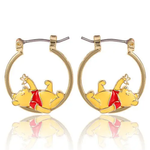 Disney Winnie The Pooh Hoop Earrings - Yellow Gold
