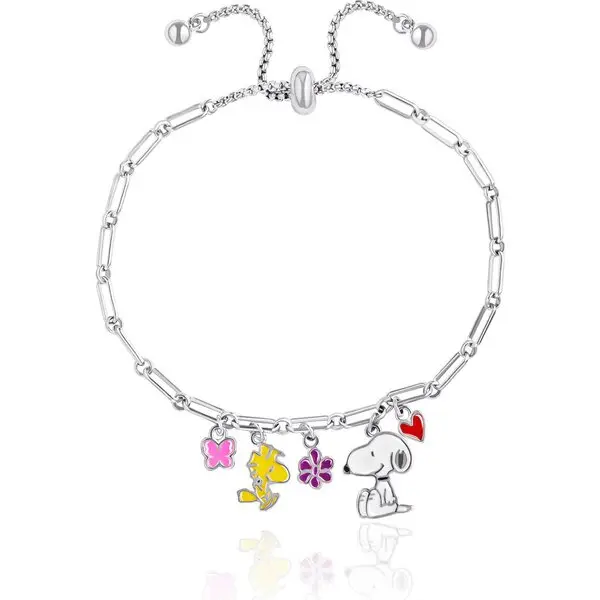PEANUTS Snoopy Enamel Charm Bracelet - Silver