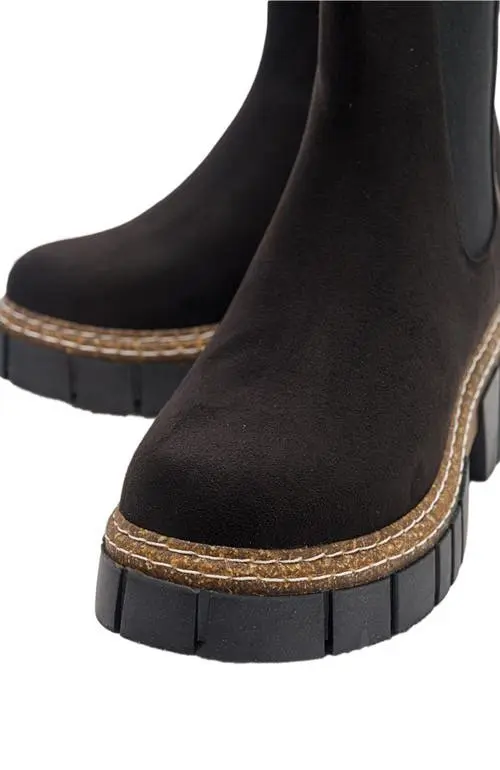 PROLOGUE SHOES Luz Block Heel Boots - Black Suede