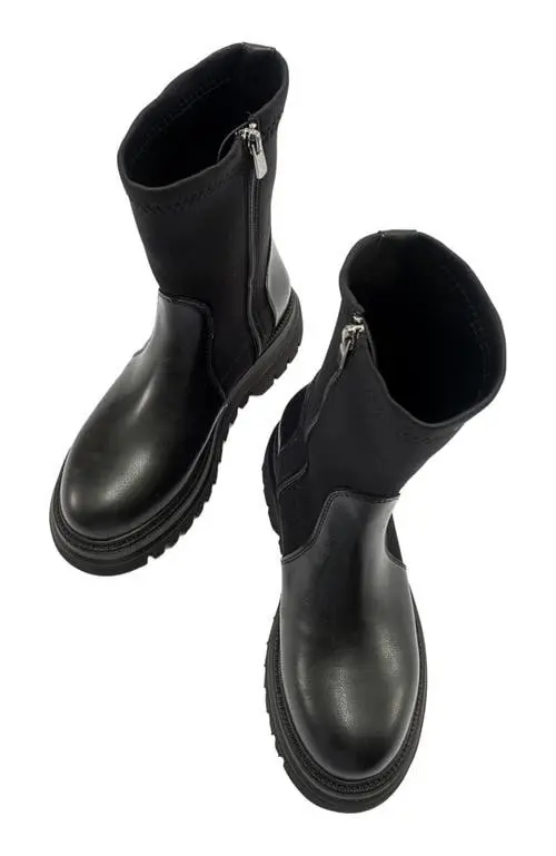 PROLOGUE SHOES Alias Zip Up Boots - Black Faux Leather
