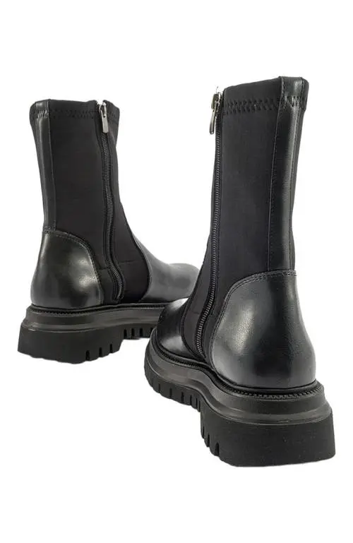 PROLOGUE SHOES Alias Zip Up Boots - Black Faux Leather