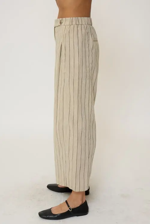 Central Park West Pleated Straight Leg Pants